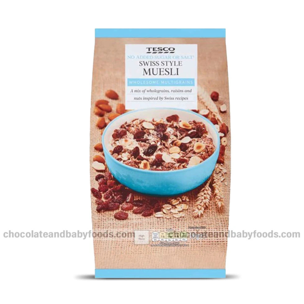 Tesco No Added Sugar or Salt Swiss Style Muesli Wholesome Multigrains ...
